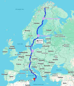 European E45 route. - Two-Wheels